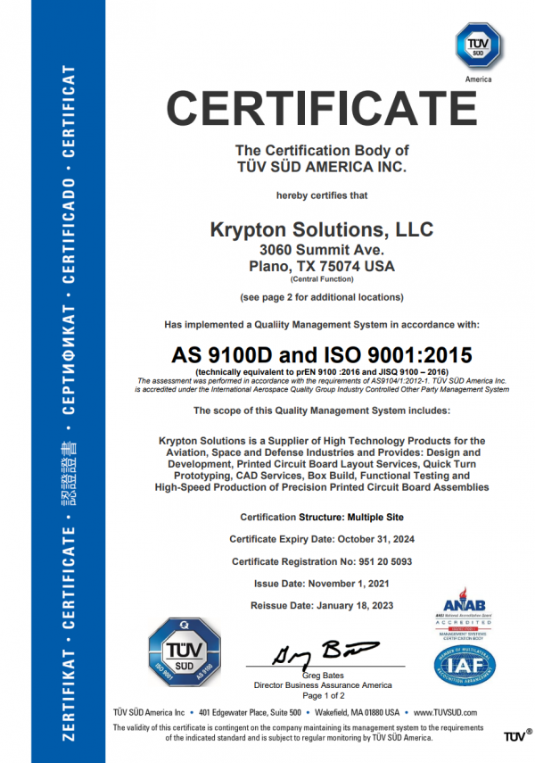 Certifications - Krypton Solutions