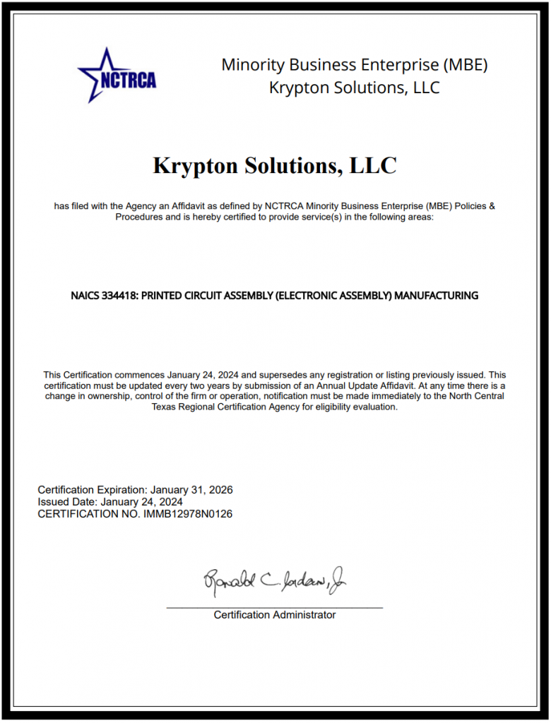Certifications - Krypton Solutions